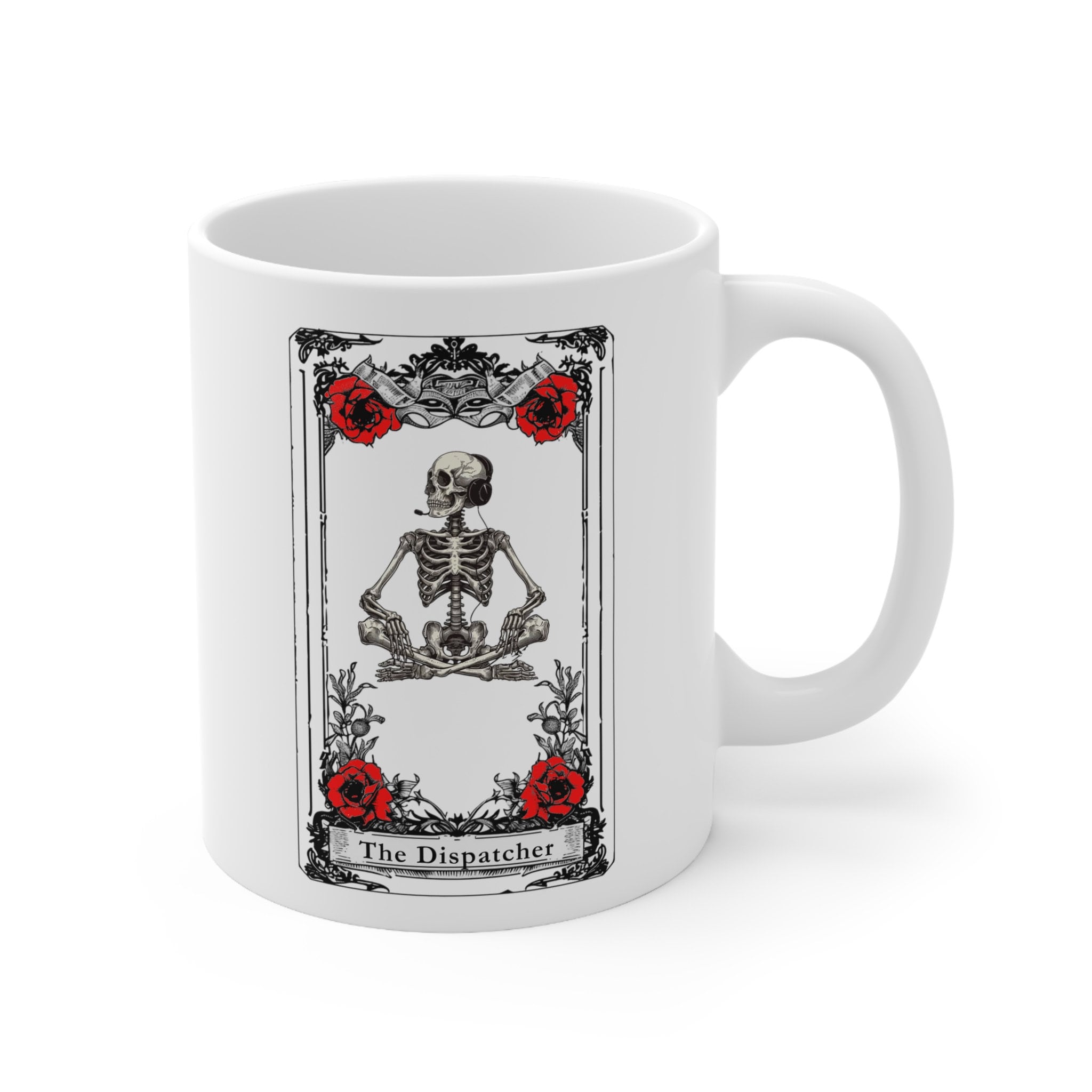 911 Dispatcher, Skeleton Tarot Card Coffee Mug, Tarot Card Mug, the ...