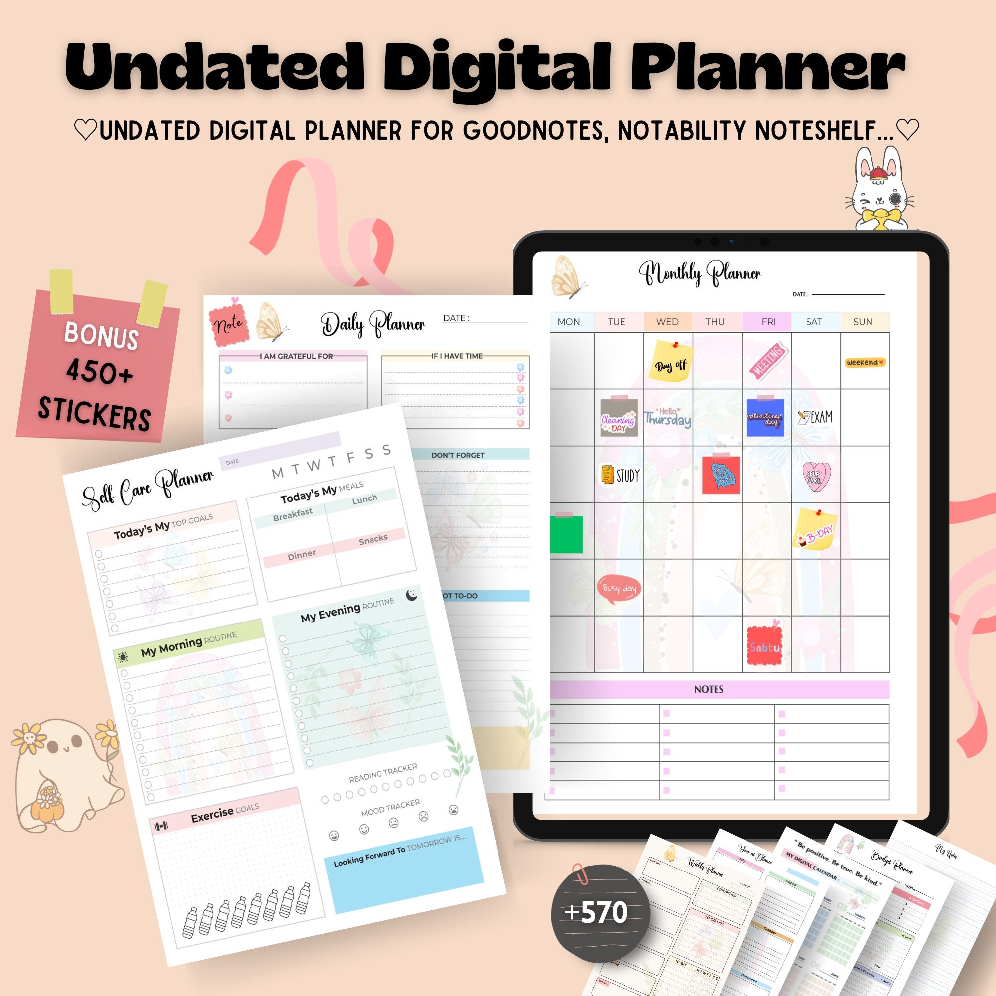 THAT GIRL 2024 Digital Planner Daily, Weekly, Monthly Goodnotes iPad ...