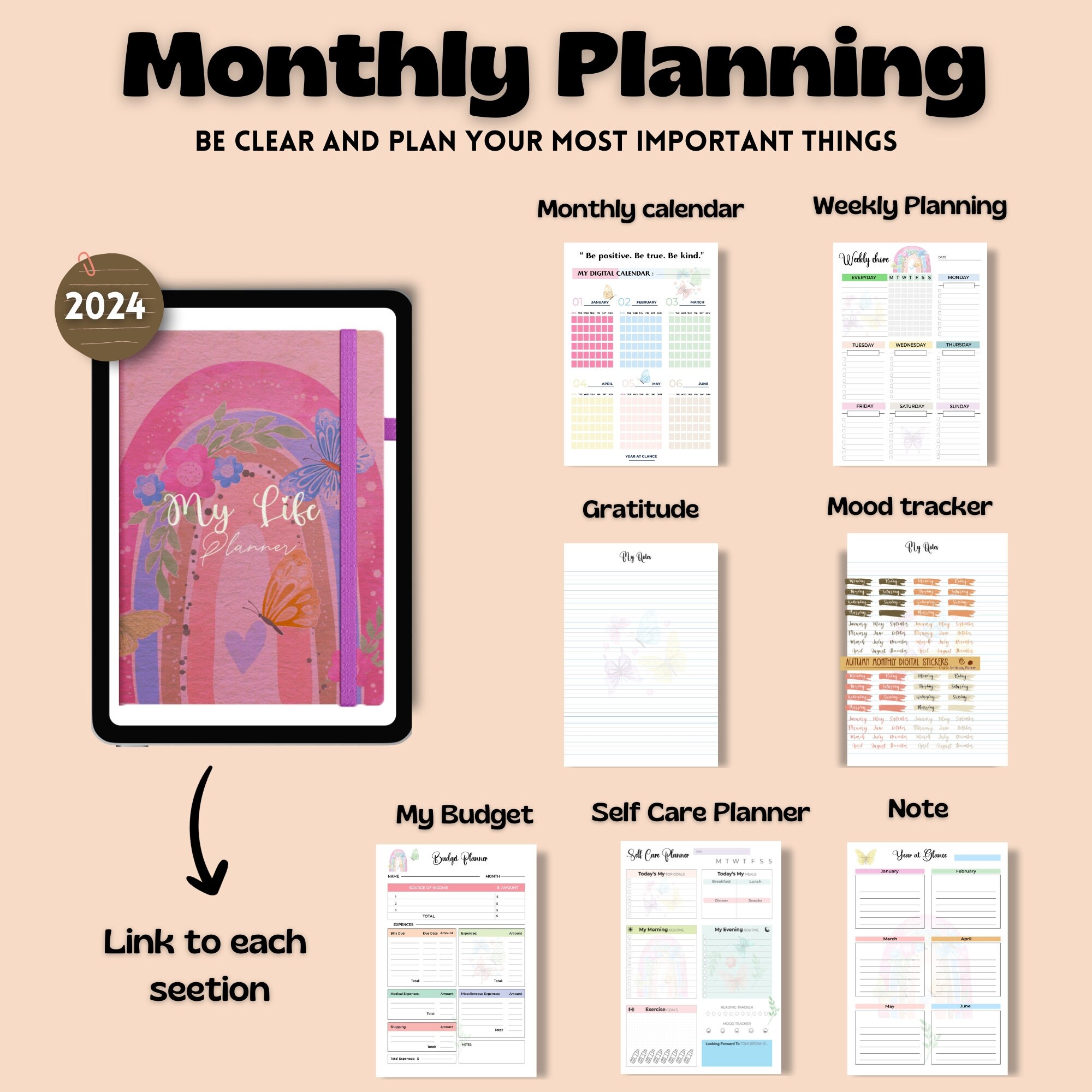 THAT GIRL 2024 Digital Planner Daily, Weekly, Monthly Goodnotes iPad ...