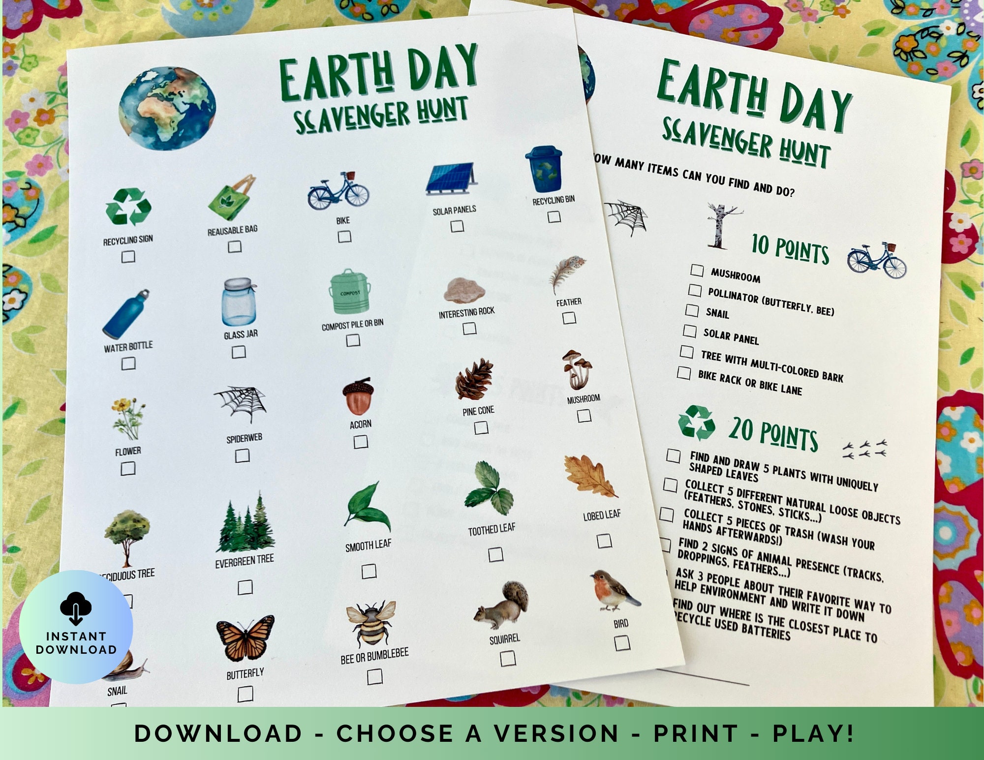 Earth Day Scavenger Hunt, Printable Outdoor Scavenger Hunt, Spring ...