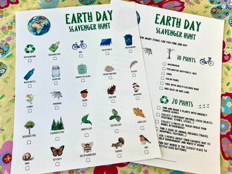 Earth Day Scavenger Hunt, Printable Outdoor Scavenger Hunt, Spring ...