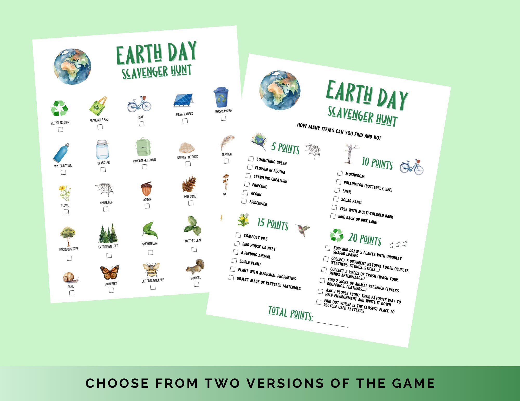 Earth Day Scavenger Hunt, Printable Outdoor Scavenger Hunt, Spring ...