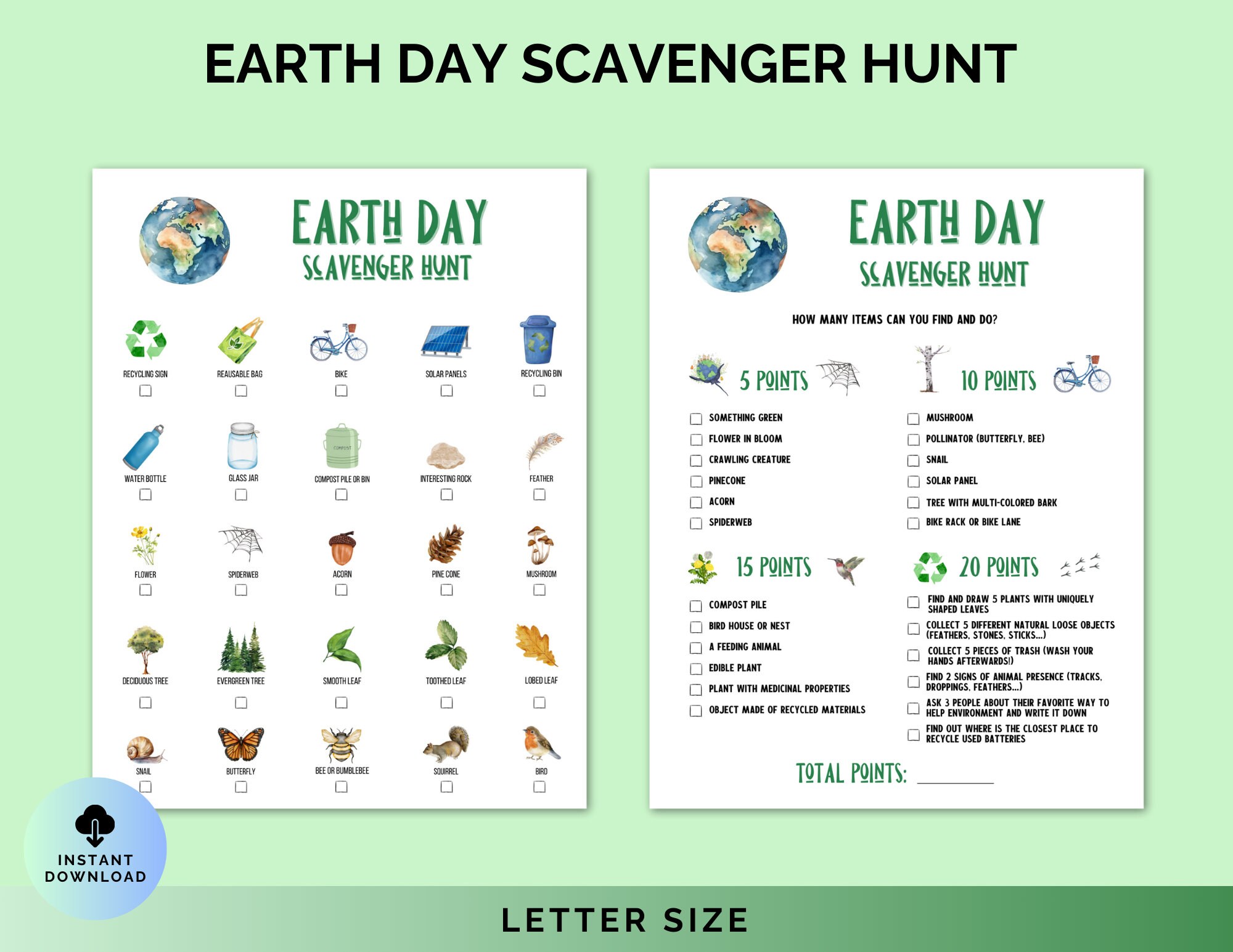 Earth Day Scavenger Hunt, Printable Outdoor Scavenger Hunt, Spring ...