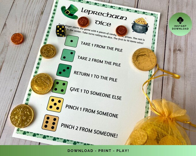 St. Patrick's Day Roll Dice Game | Printable St. Patrick's Day ...