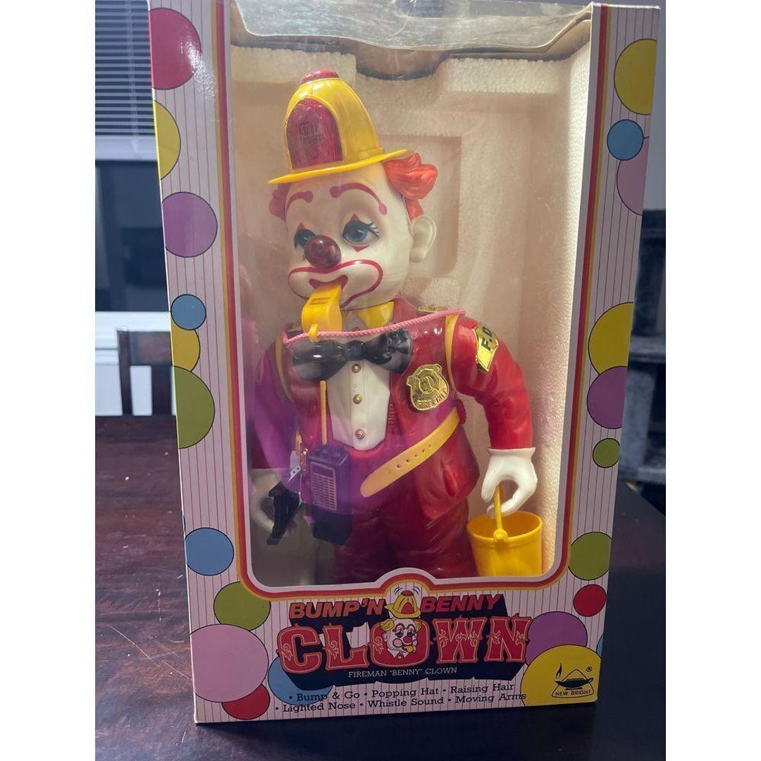 Vintage Bump N Benny Clown Doll Collectible Toy Battery Operated 1989 ...