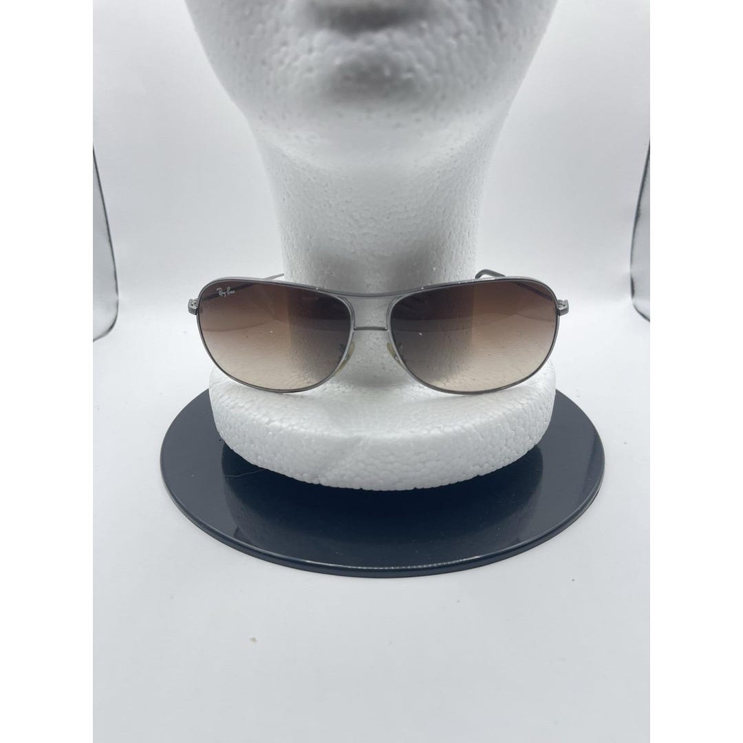 Ray Ban AVIATOR SILVER 64mm W Brown Purple Gradient Sunglass RB3387 003 ...