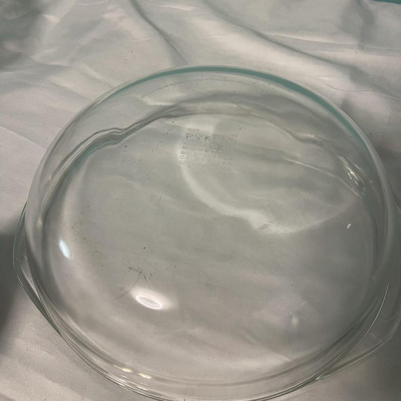 Vintage Pyrex 221 Round Clear Glass Baking Pie Pan With Handles 8-1/2 ...