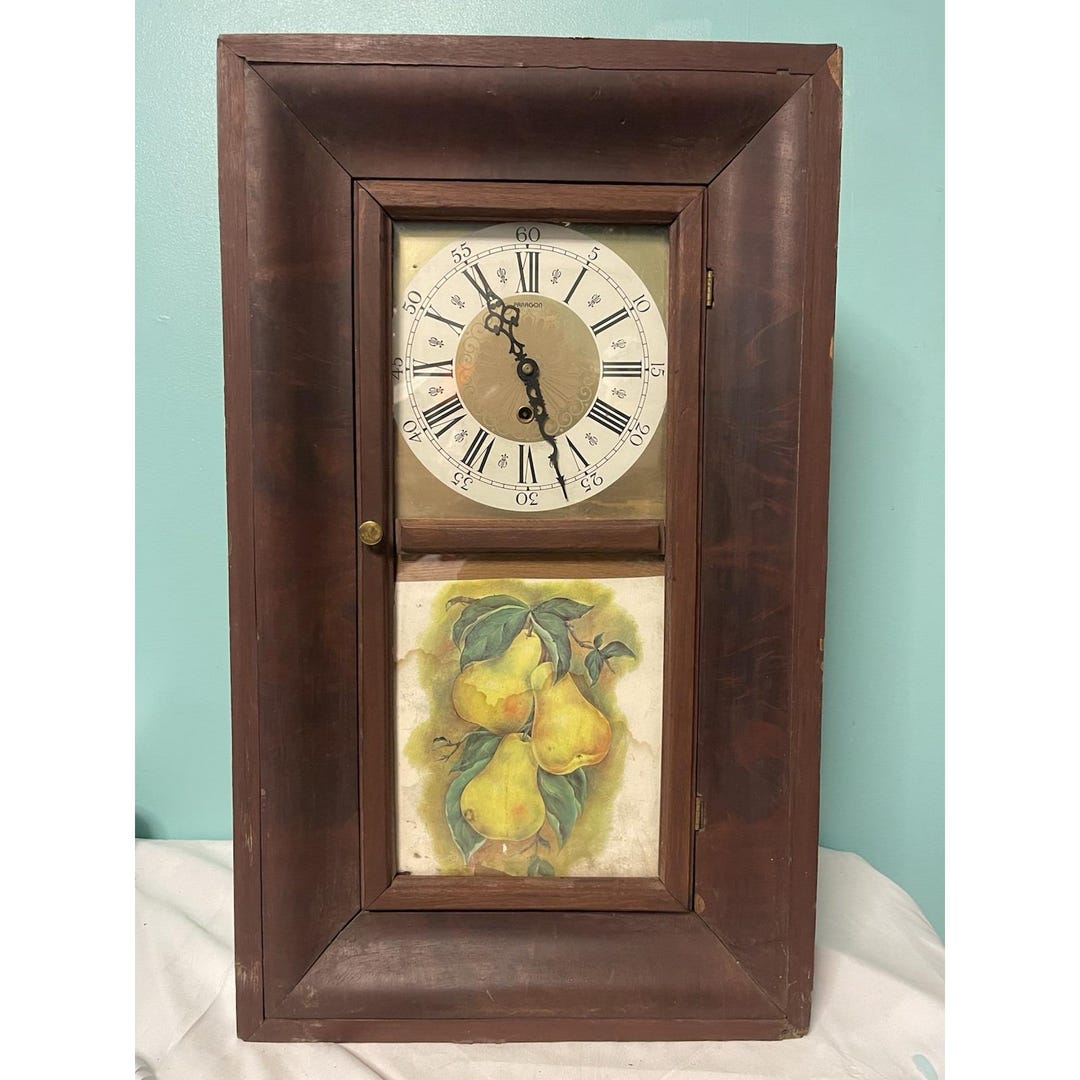 Antique 1860s Mahogany Brass Clock Mantle for Parts - Etsy