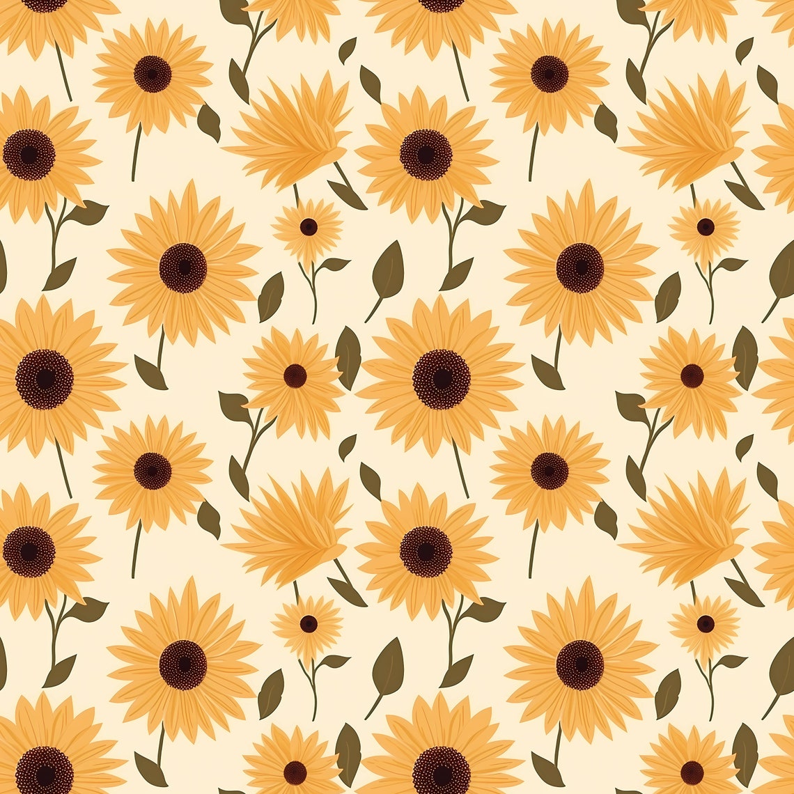Sunflower Minimal Seamless Pattern - Etsy