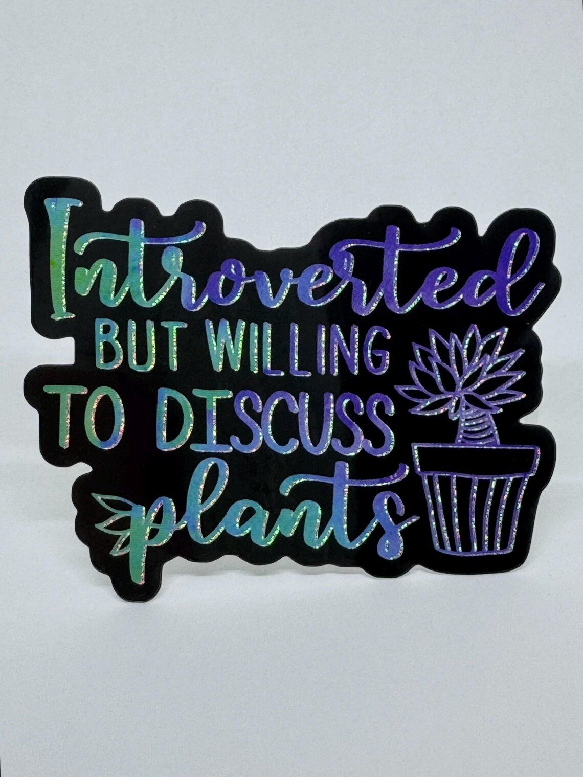 Introvert Plant Discussion Water Bottle/laptop Sticker - Etsy