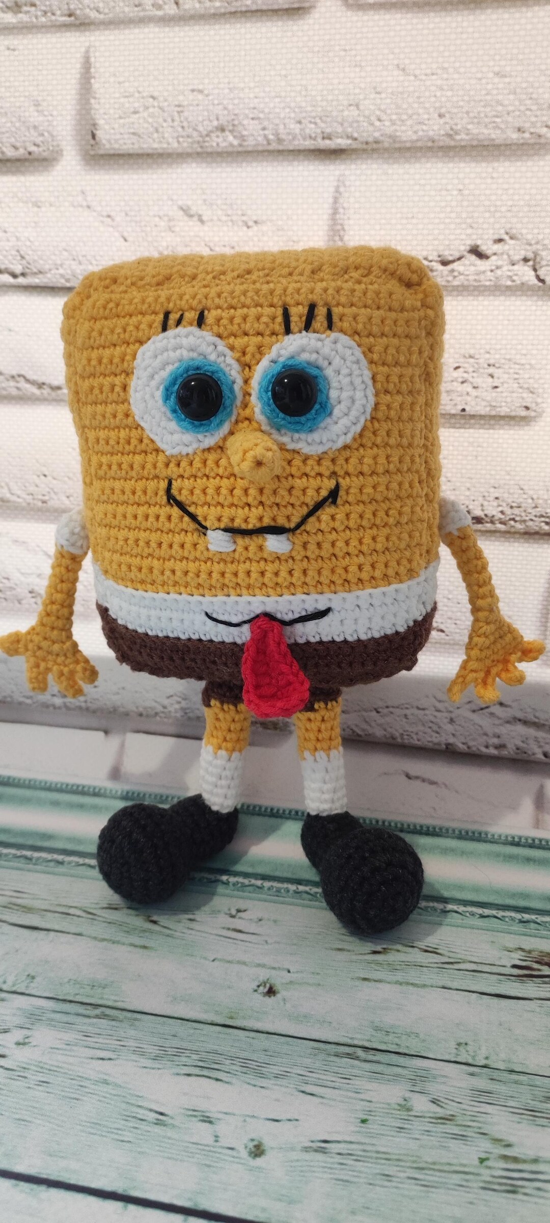 Spongebob Squarepants. Knitted Soft Toy, Handmade Souvenir, Baby Gift ...