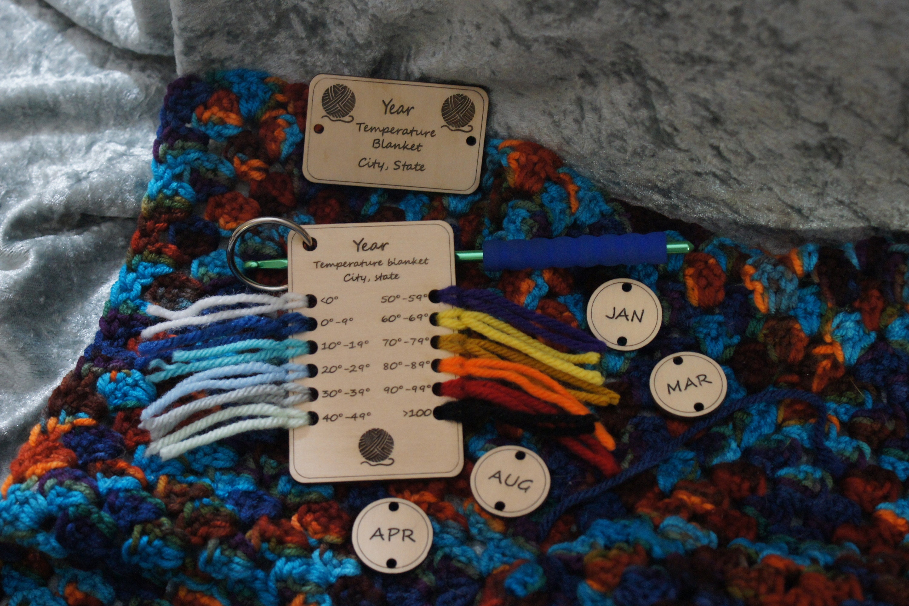 Custom Crochet/ Knitting Temperature Blanket Project Chart With ...