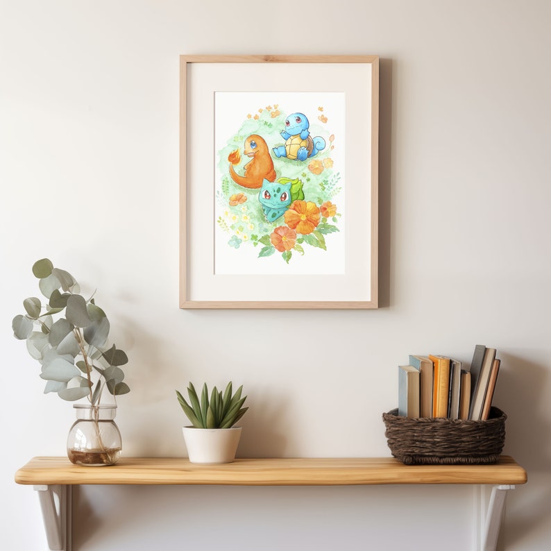 Pokemon Charmander Squirtle Bulbasaur Ink & Wash Watercolor Fan Artwork ...