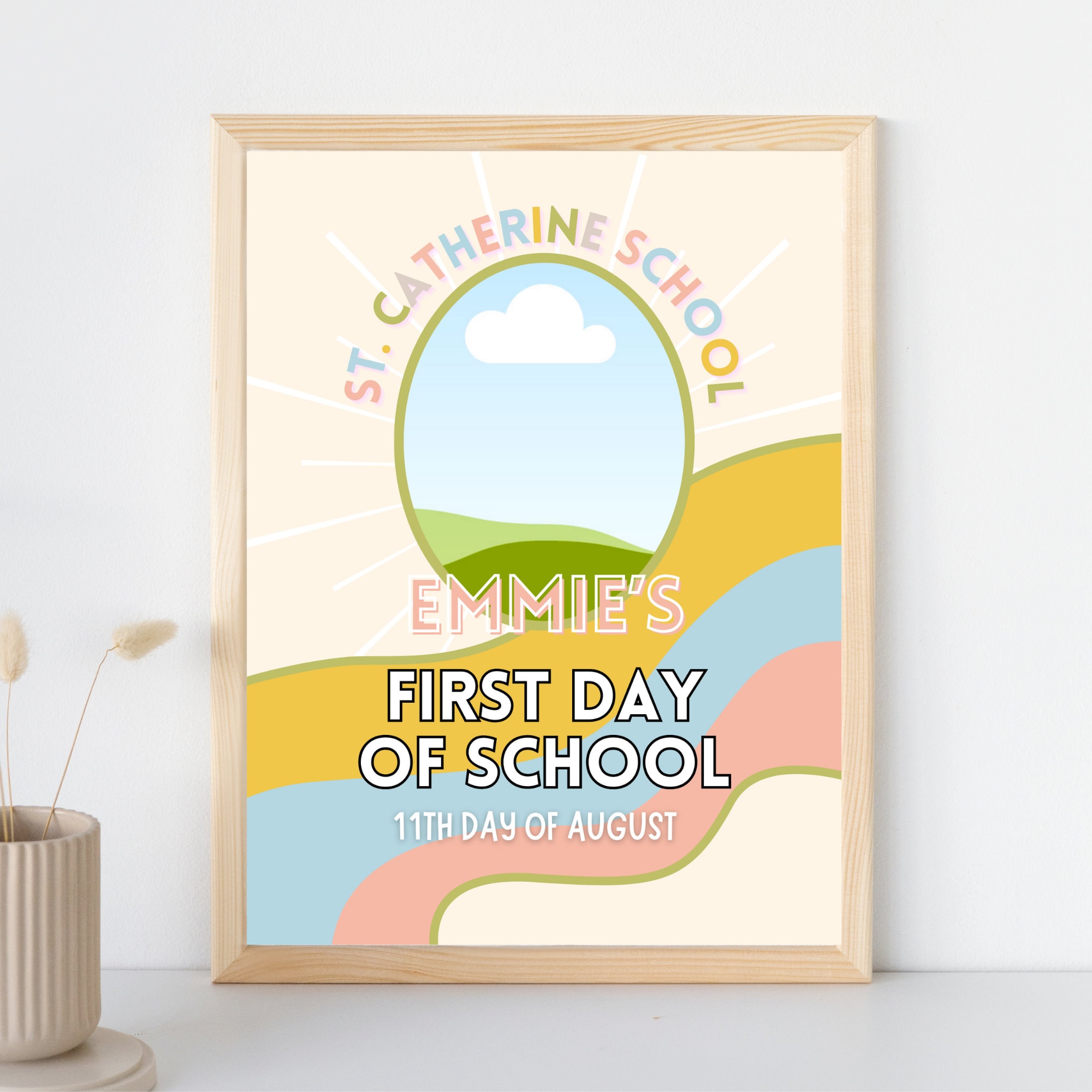 Customizable First Day of School Sign, Elementary School Sign, Back to ...