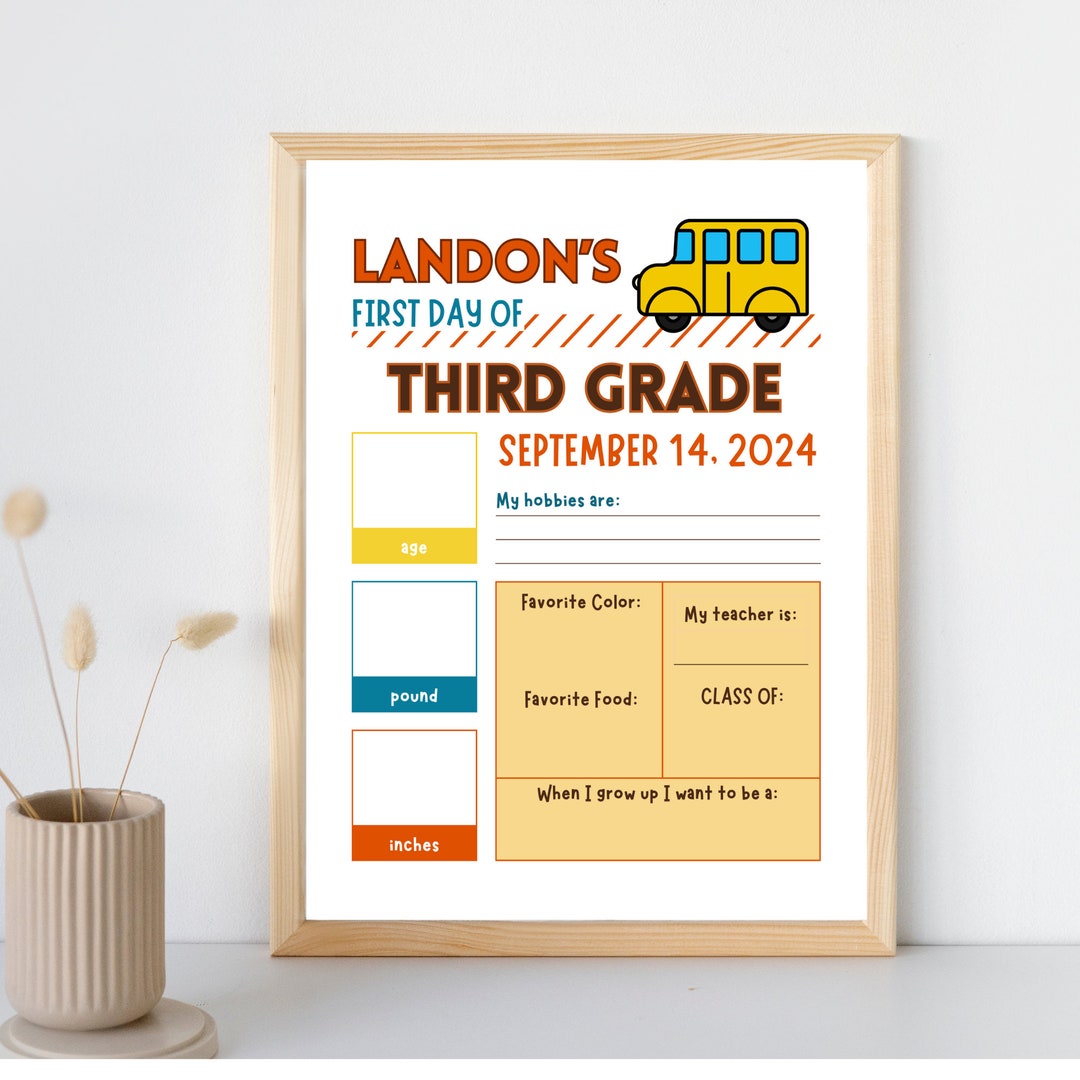 Customizable First Day of School Sign, Elementary and Middle School ...