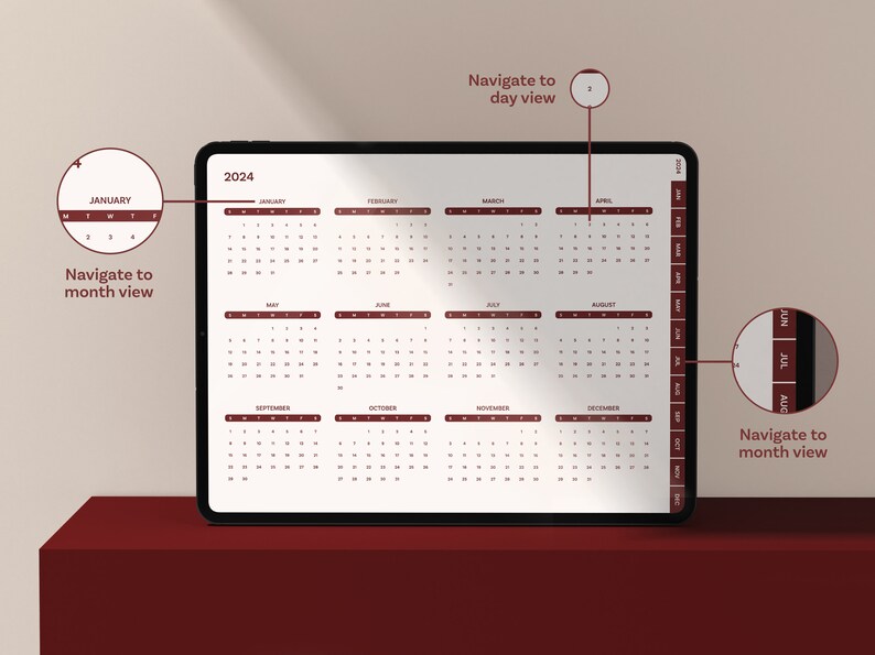 2024 Digital Planner Goodnotes, Notability, iPad Monthly, Weekly, Daily ...