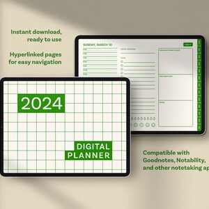 2024 Digital Planner Goodnotes, Notability, iPad Monthly, Weekly, Daily ...