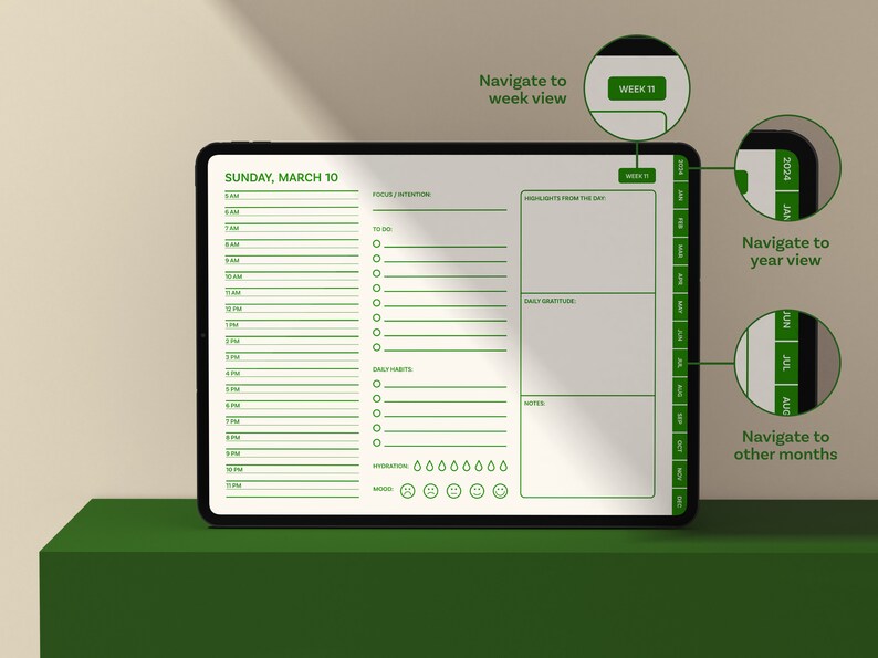 2024 Digital Planner Goodnotes, Notability, iPad Monthly, Weekly, Daily ...