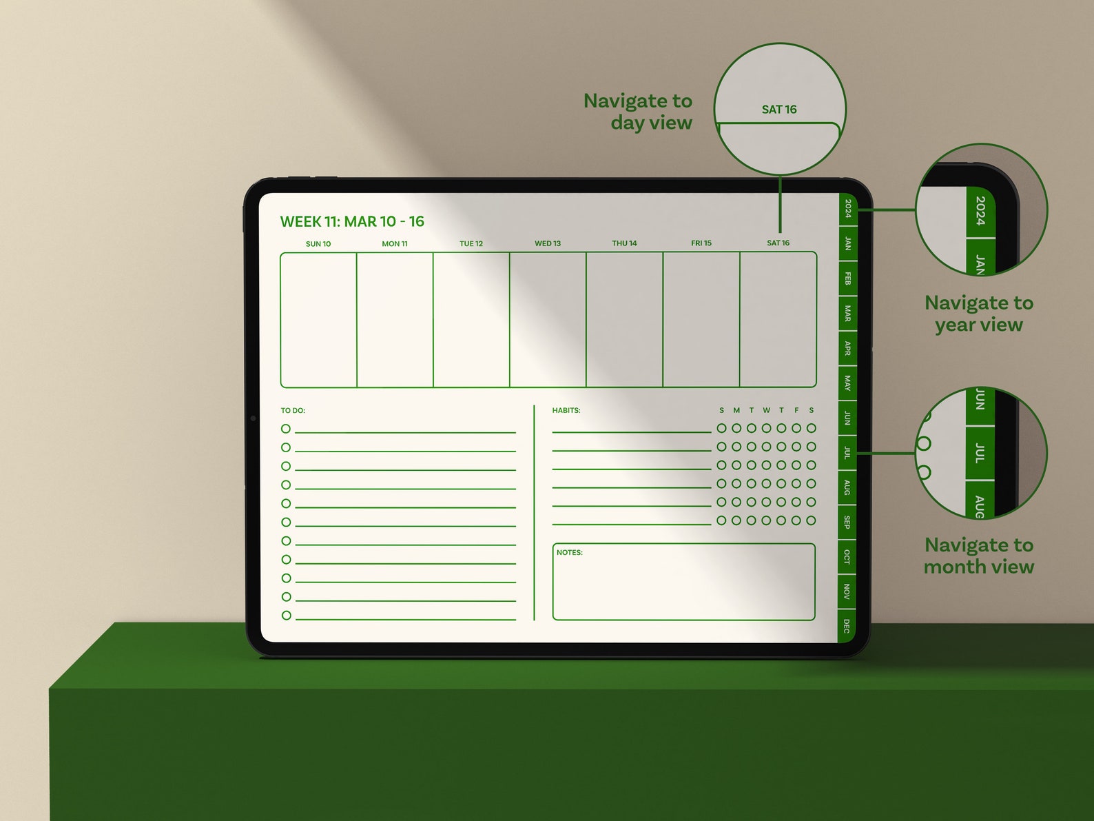 2024 Digital Planner Goodnotes, Notability, iPad Monthly, Weekly, Daily ...