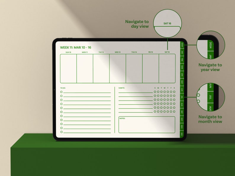 2024 Digital Planner Goodnotes, Notability, iPad Monthly, Weekly, Daily ...