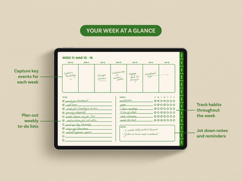 2024 Digital Planner Goodnotes, Notability, iPad Monthly, Weekly, Daily ...
