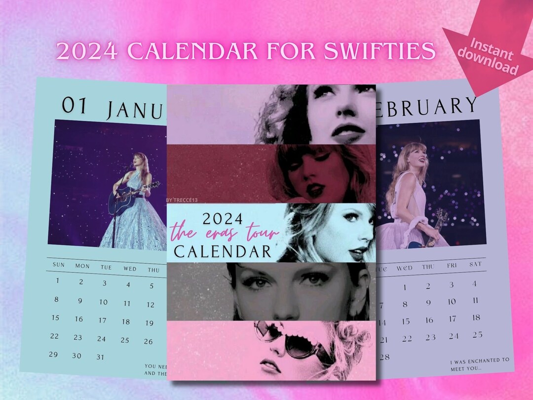Taylor Swift 2024 Calendar from the eras tour, Taylor Swift digital ...
