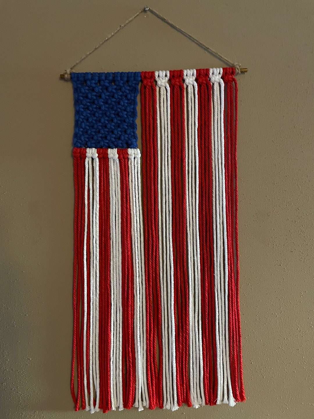 Macrame Old Glory American Flag Small - Etsy