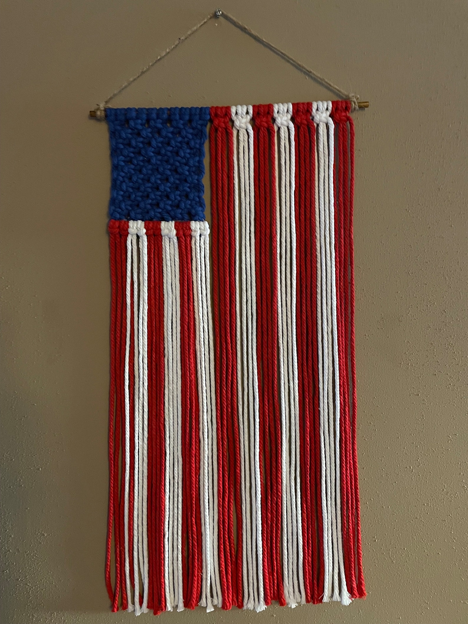 Macrame Old Glory American Flag Small - Etsy