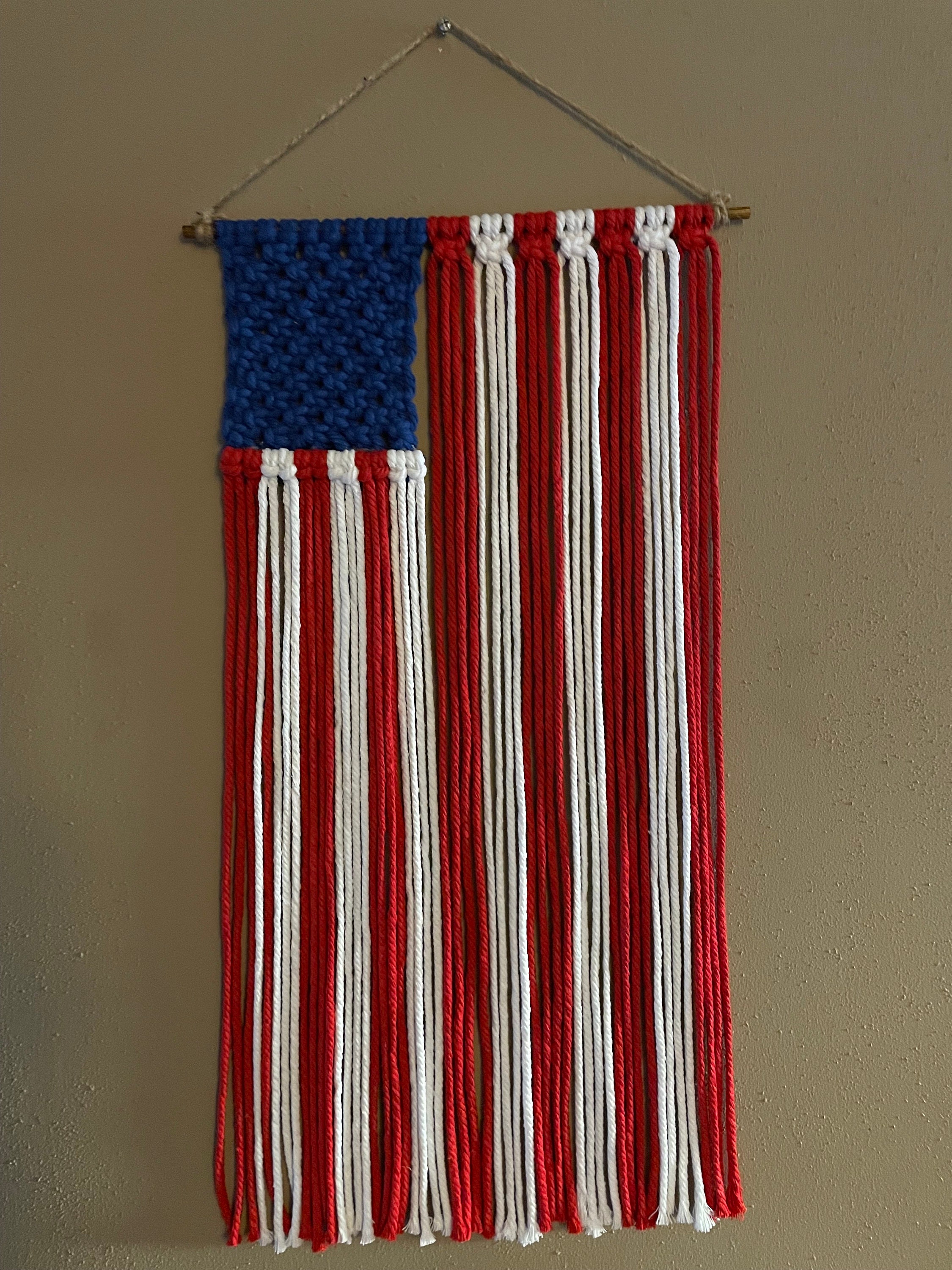Macrame Old Glory American Flag Small - Etsy