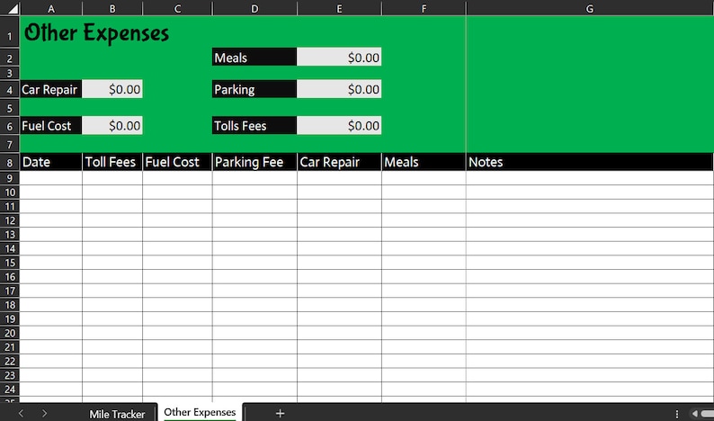 Mileage Tracker - Excel Template and Printable Forms - Calculate ...