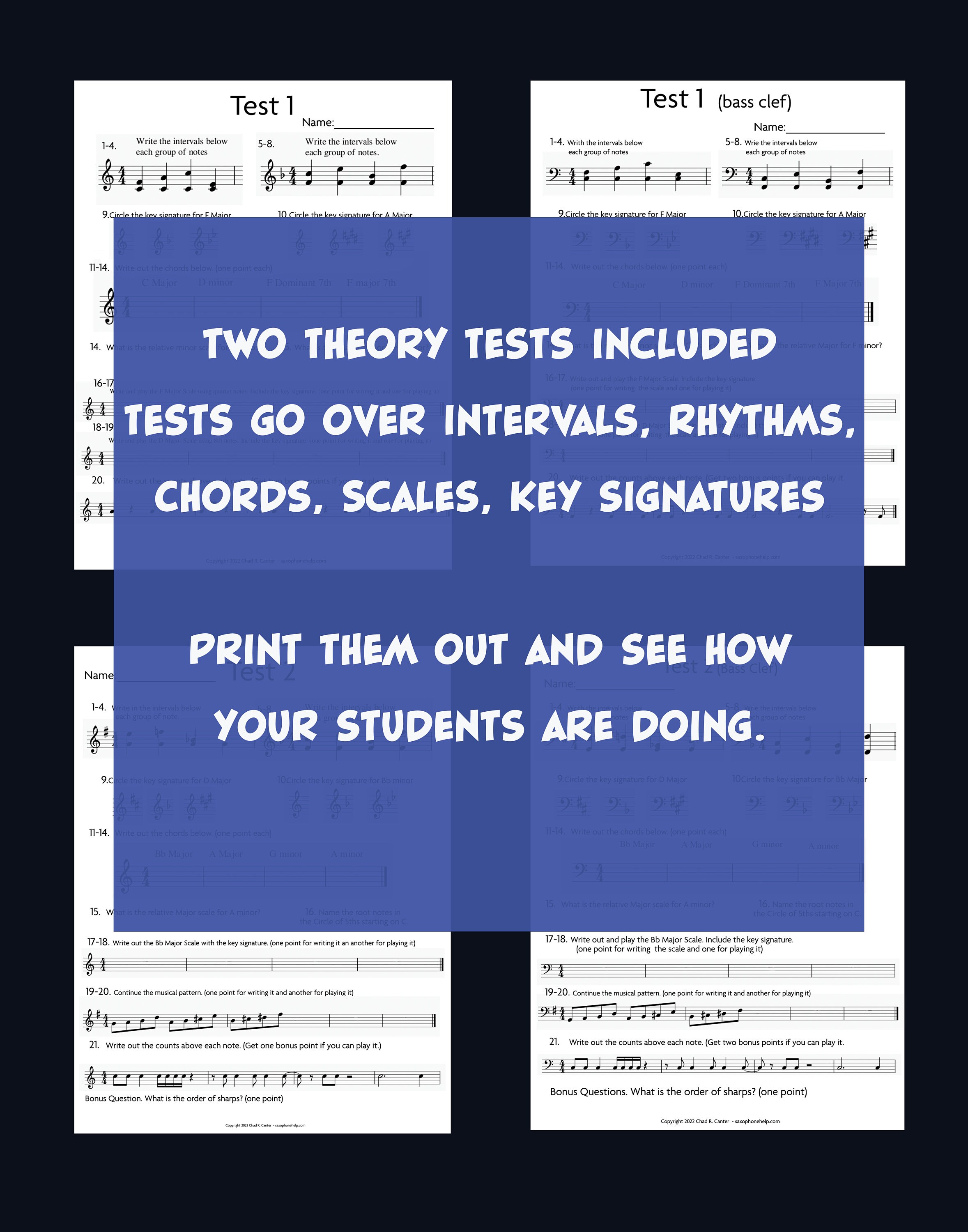 Printable Music Teacher Planner - Includes Theory Test, Scales, Forms ...