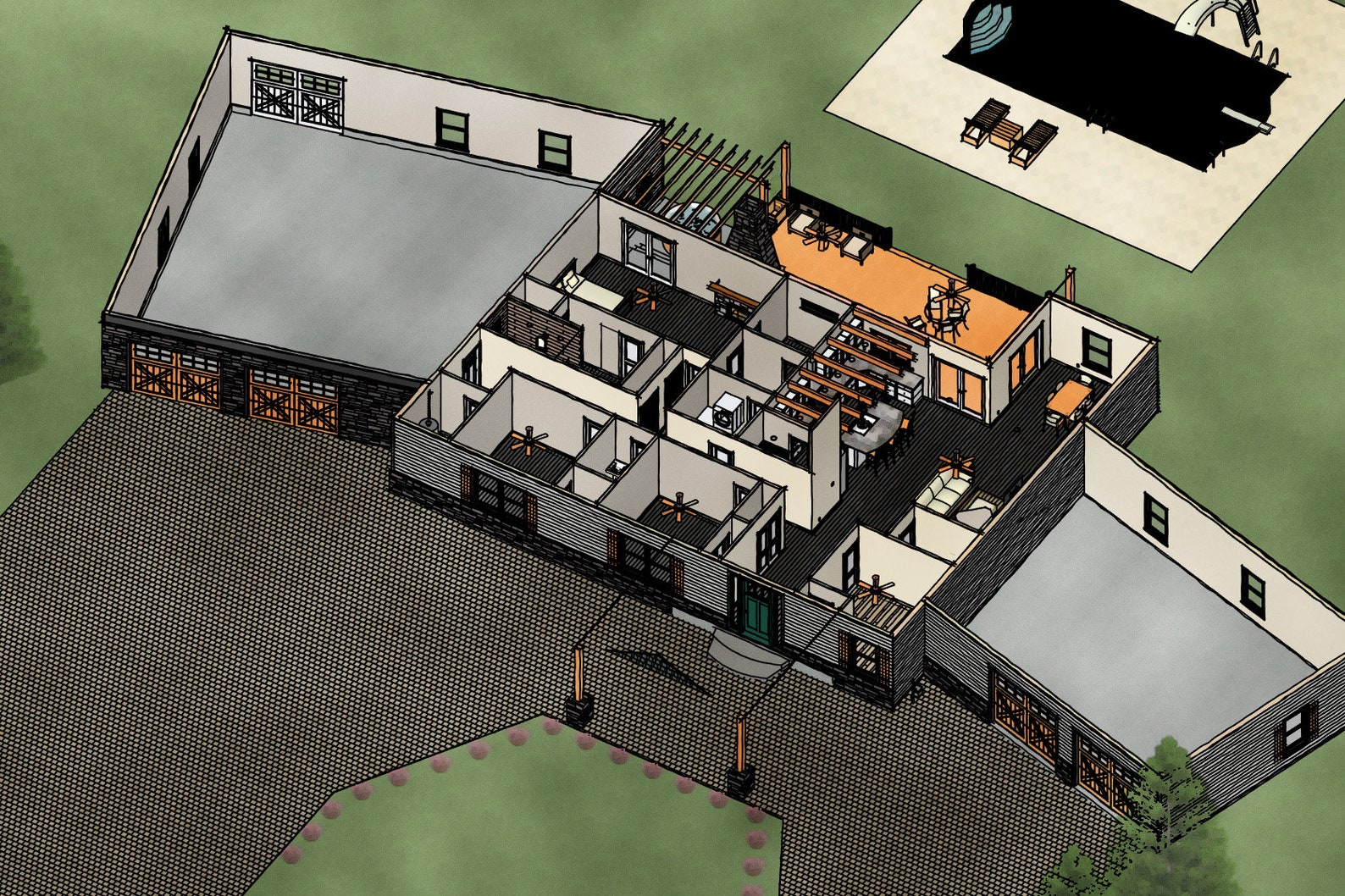 Garage Dream!!! 5 Car Garage, 2,665 SF, 4 Bedroom, 3 Bath, Outdoor ...