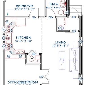 700SF, 2 Bed, 1 Bath, Open Floor Plan. - Etsy