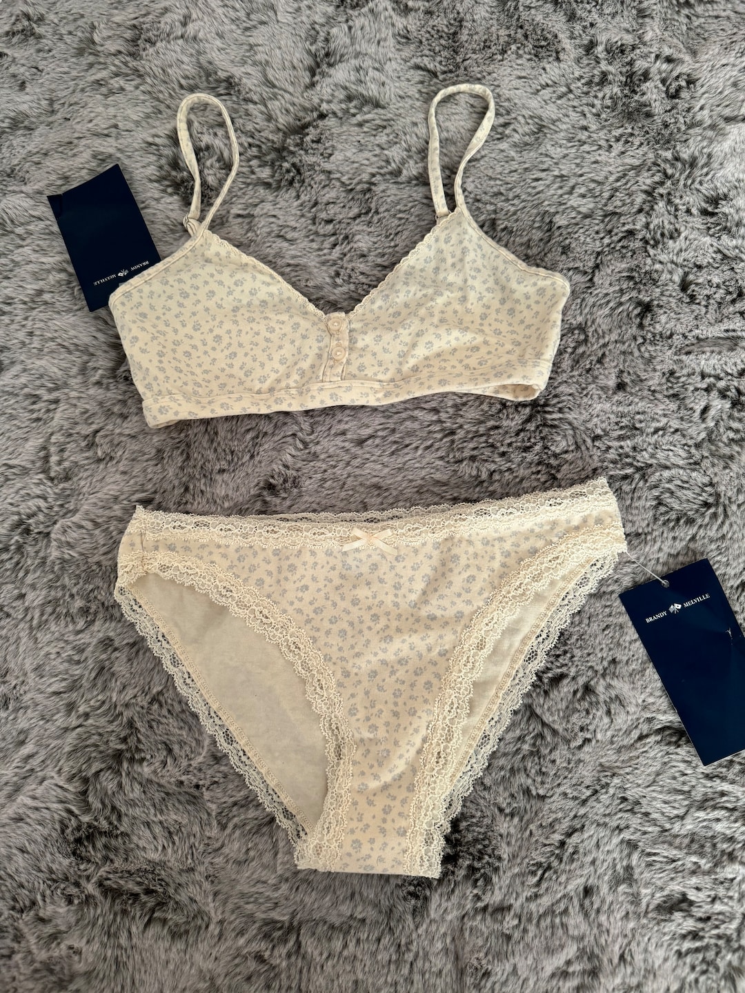Brandy Melville Blue Floral Underwear Set - Etsy