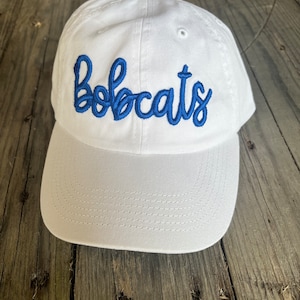 Team 3D Puff Embroidered Hat - Girly Team Hat - Game Day Wear - Cute Team Hat - Bobcats Hat - Etsy