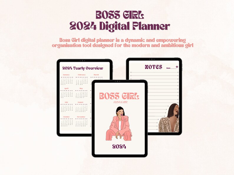 BOSS GIRL 2024 Digital Planner, Daily, Weekly, Monthly Goodnotes iPad ...