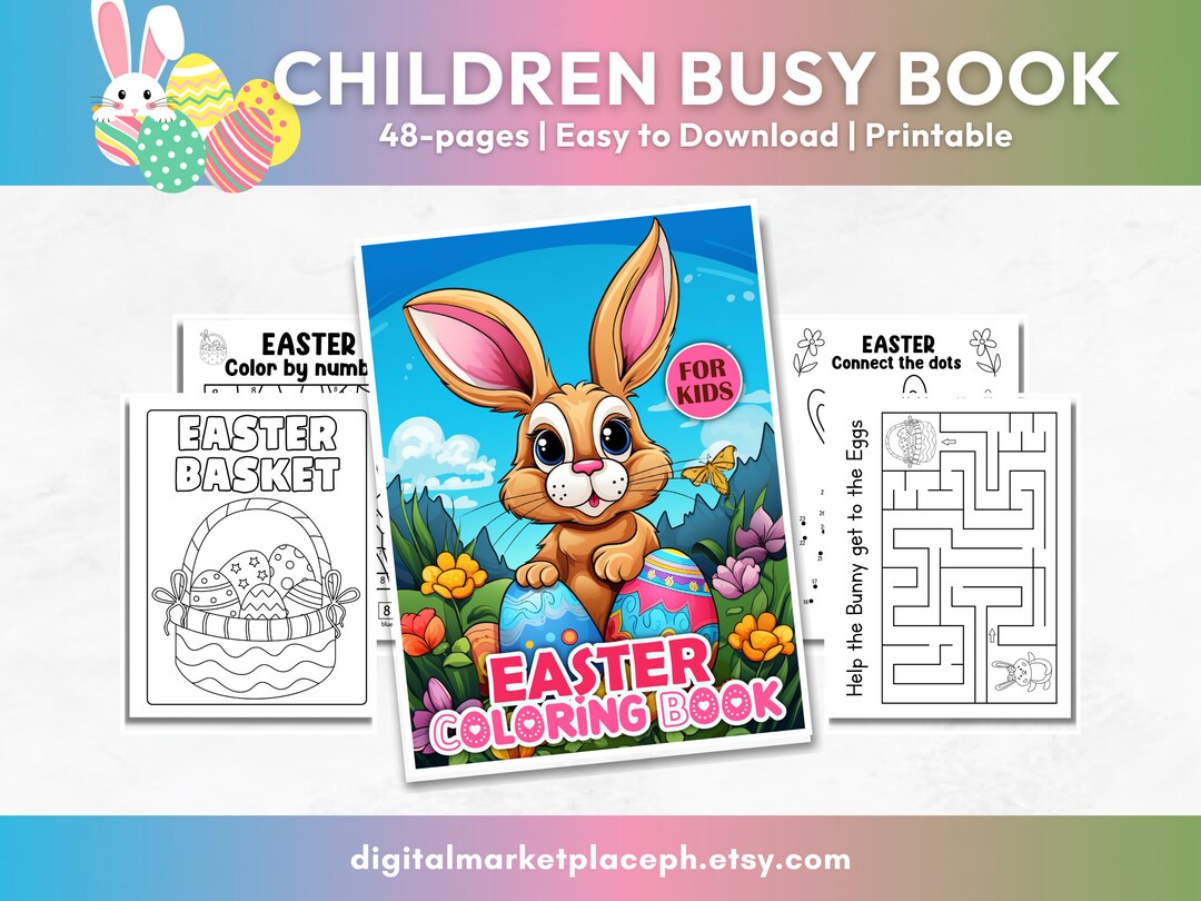 48 Printable Easter Activity Book | Easter Kids Activity Busy Book ...