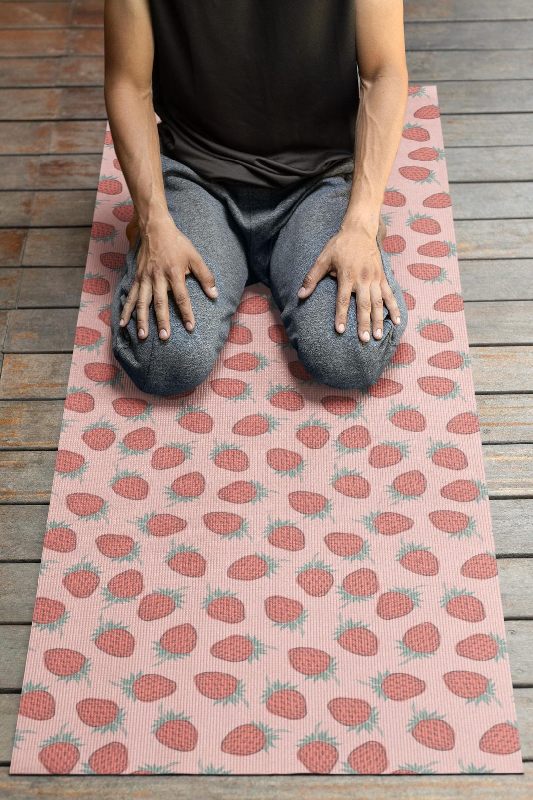 Strawberry Yoga Mat - Fruit Pattern Exercise Mat, Fruit Fitness ...