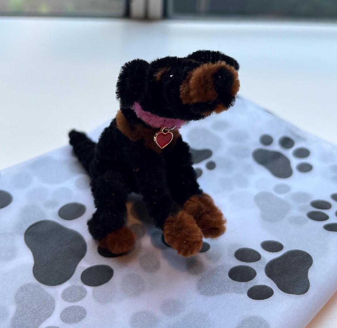 Doberman-inspired Mini Dog | Handmade Pipe Cleaner Pup | Posable Dog ...