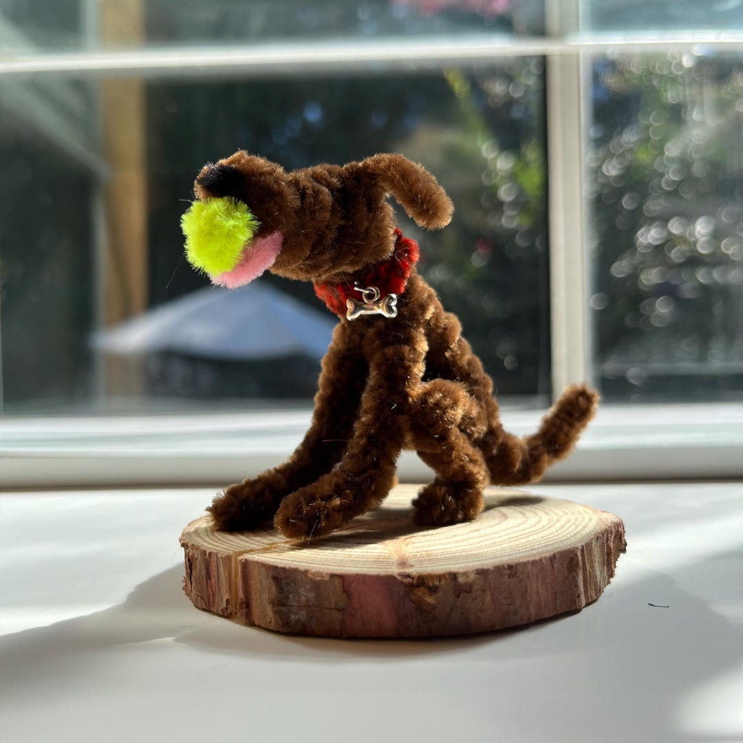 Handmade Pipe Cleaner Dog Figurine | Posable Lab-inspired Pup - Etsy