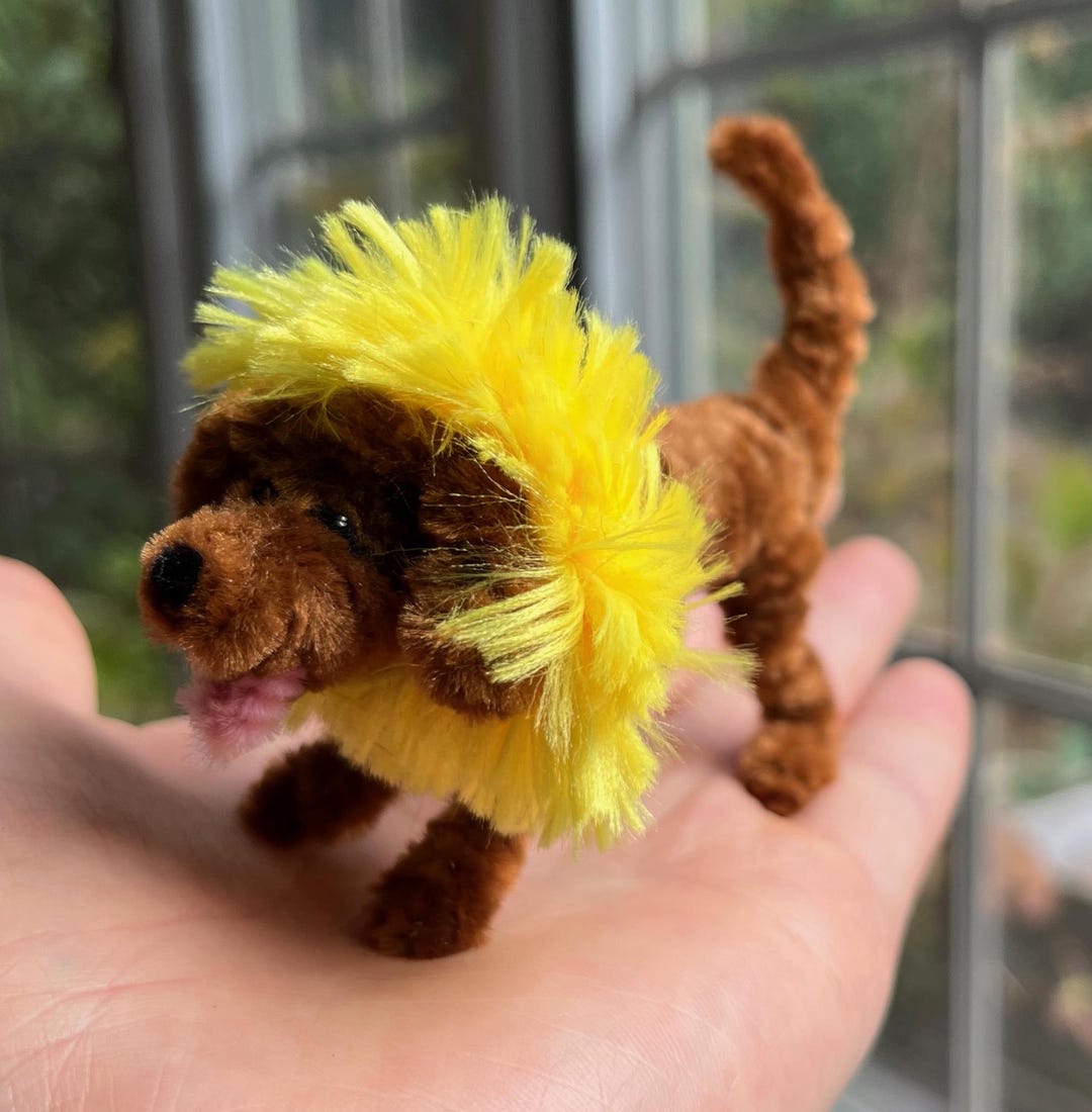 LEO the LION Pup: Hand-crafted Pipe Cleaner Puppies, Handmade Dog Art ...