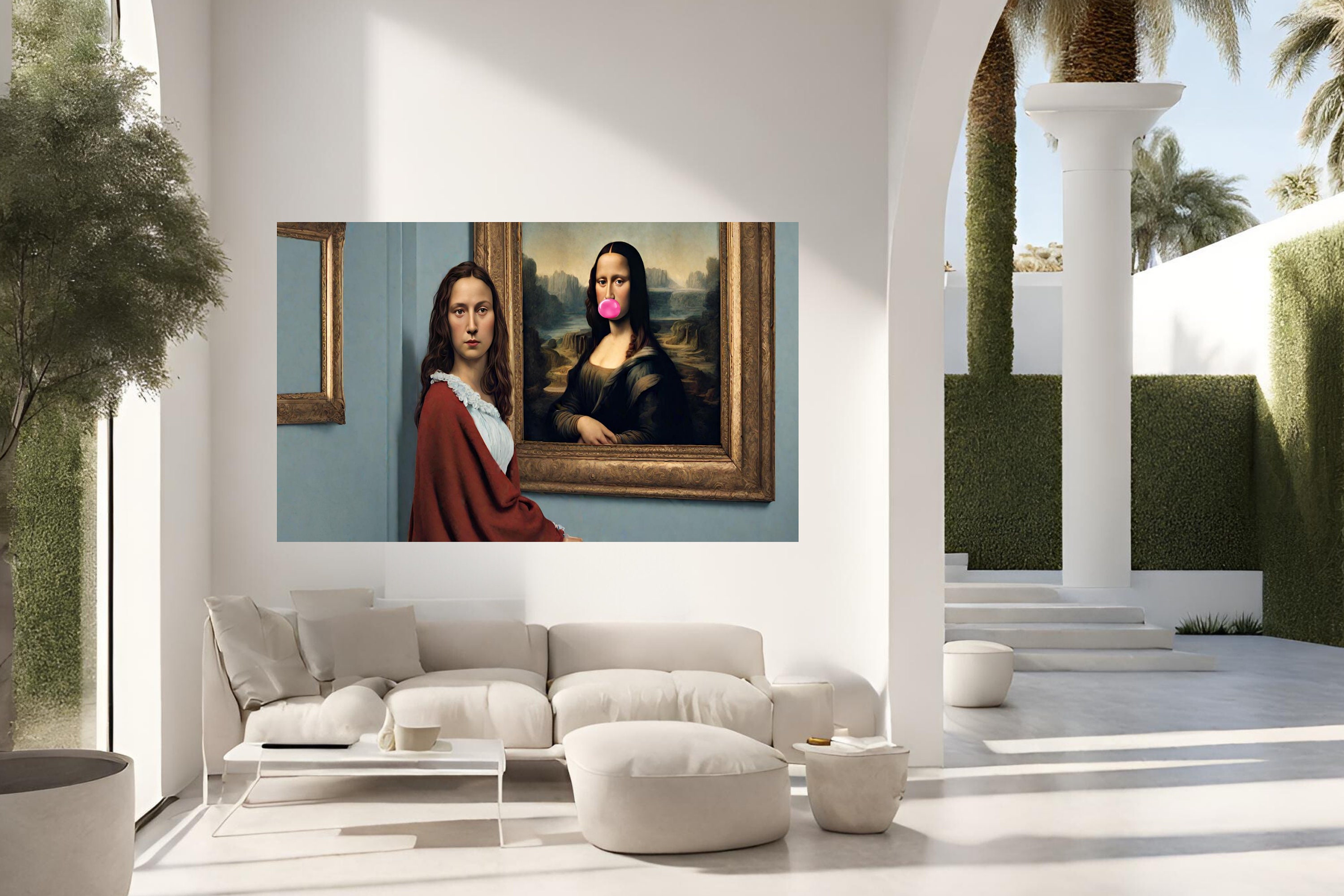 Mona Lisa Inspired Original Digital Wall Art, Renaissance Home Decor ...