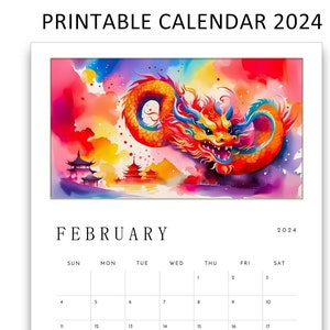 Chinese New Year Dragon Calendar 2024: Printable and Stylish ...