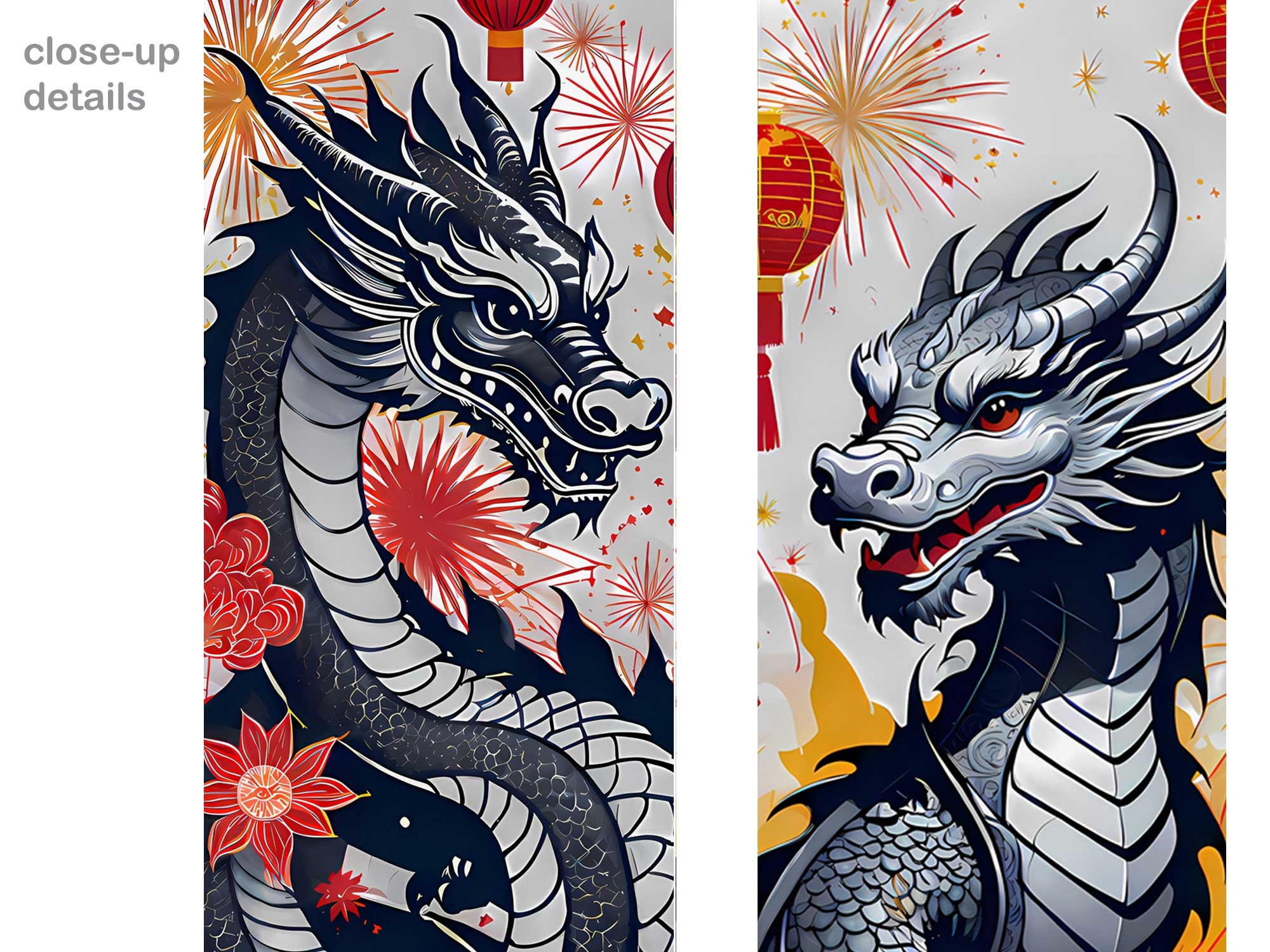 Printable Dragon Bookmarks for Chinese New Year: Set of 4, Unique Year ...