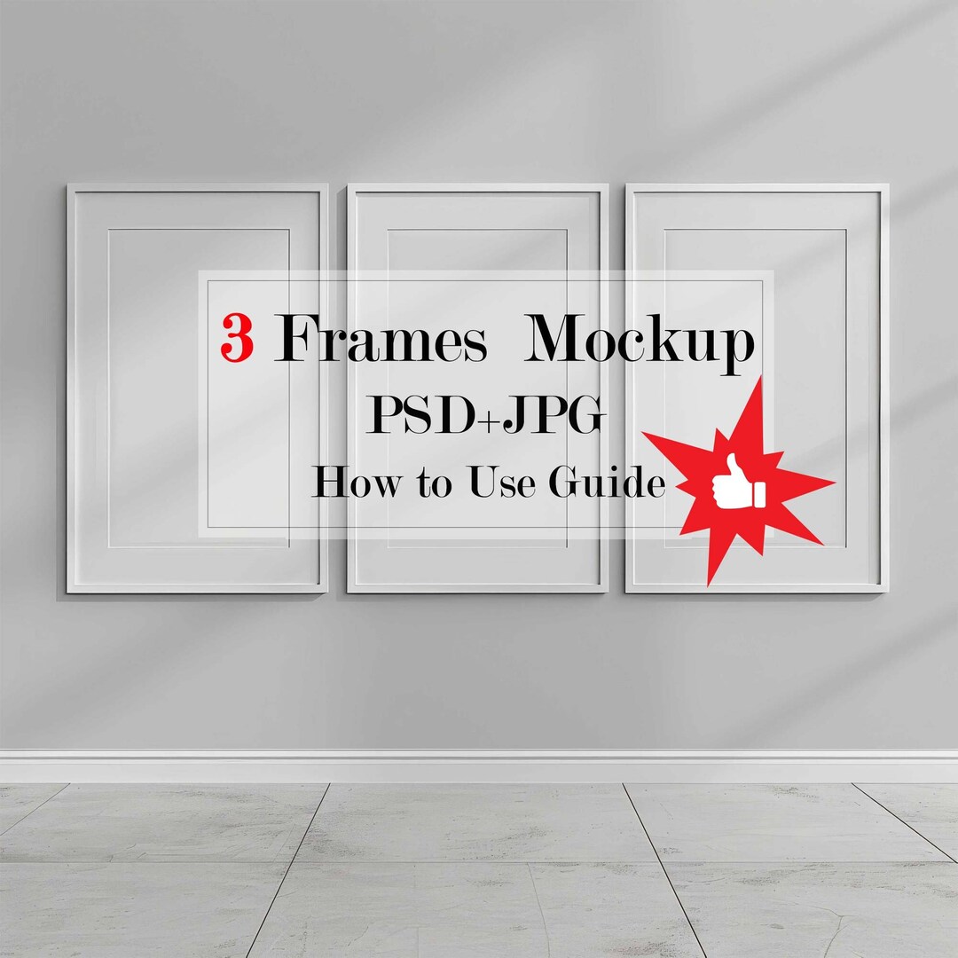3 Frames Mockup Minimalistic Modern Three-frame Mockup With Shadow ...