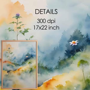 Artful Fall Watercolor Decoring Art a Bundle of 4 Artful Fall Nature ...