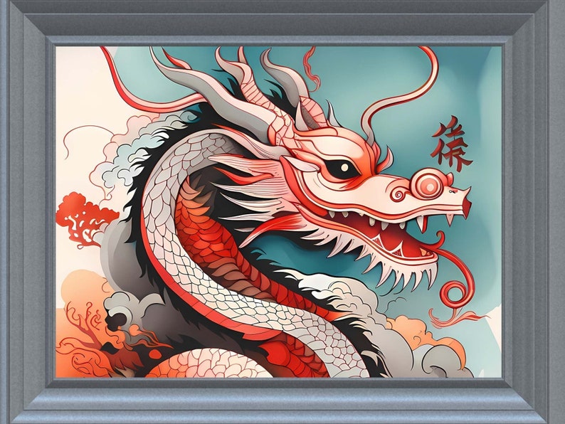 Year of the Dragon 2024 the Beautiful Chinese Dragon Modern Pop Art for ...