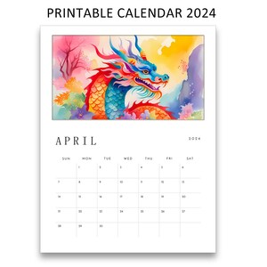 Chinese New Year Dragon Calendar 2024: Printable and Stylish ...