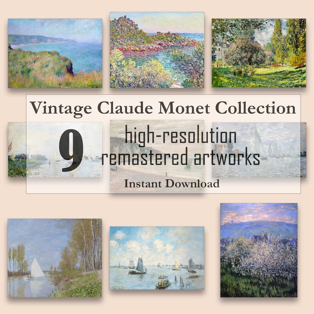 9 Claude Monet Select Prints Eclectic Gallery Wall Set Exhibition ...