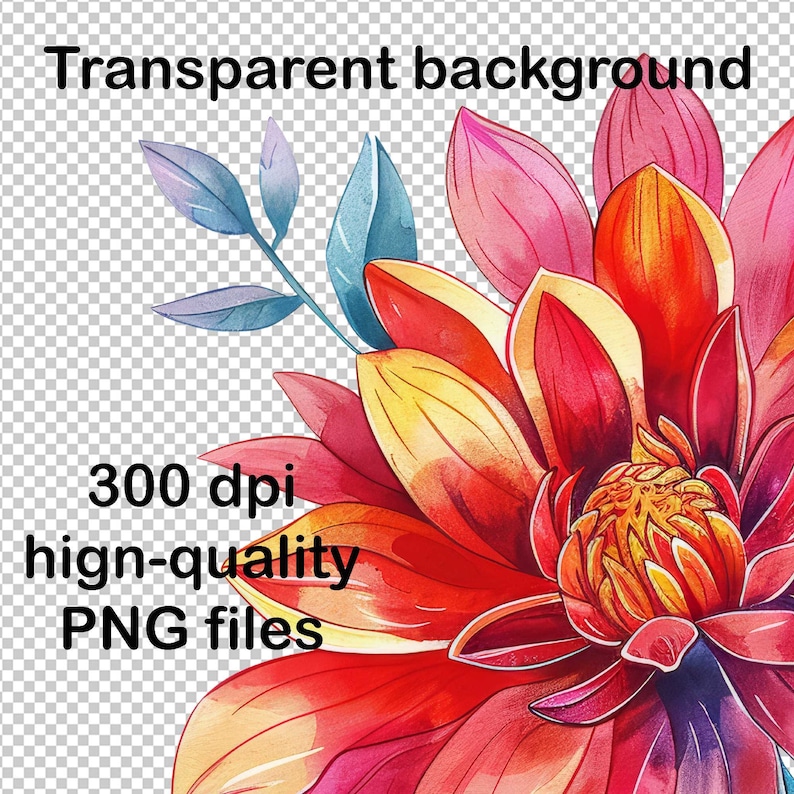 Flower Bundle Floral Watercolor Clipart 36 Files JPG, PNG, SVG Instant ...